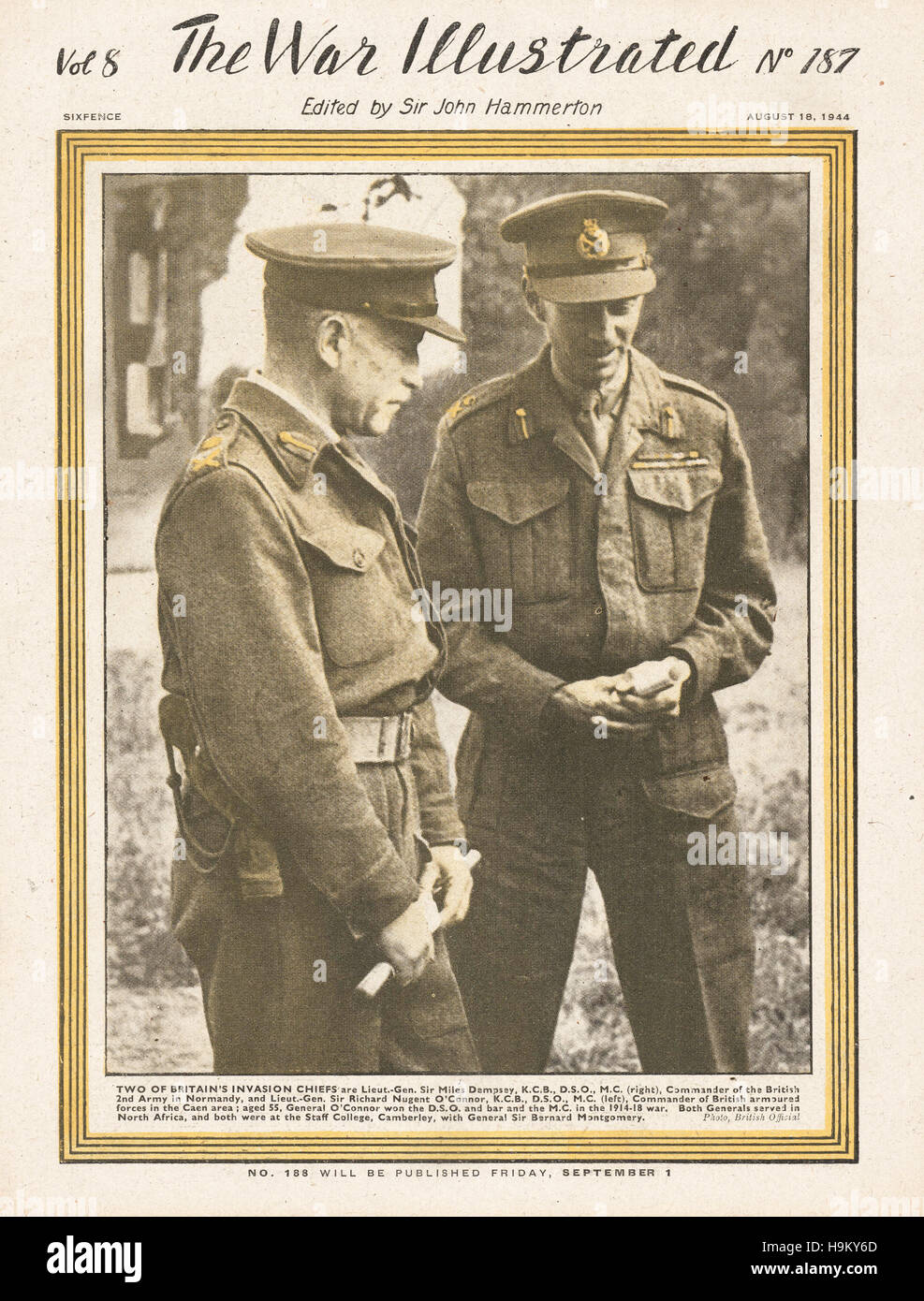 1944 War Illustrated General Sir Miles Dempsey and General Sir Richard ...