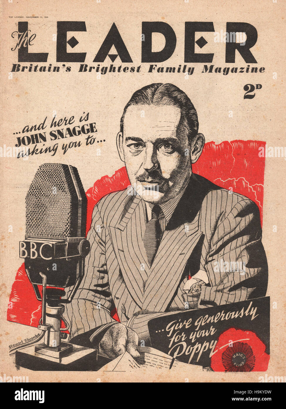 1943 Leader magazine British broadcaster John Snagge Stock Photo - Alamy