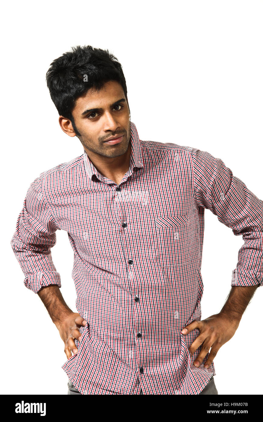 portrait of young man on white background Stock Photo - Alamy