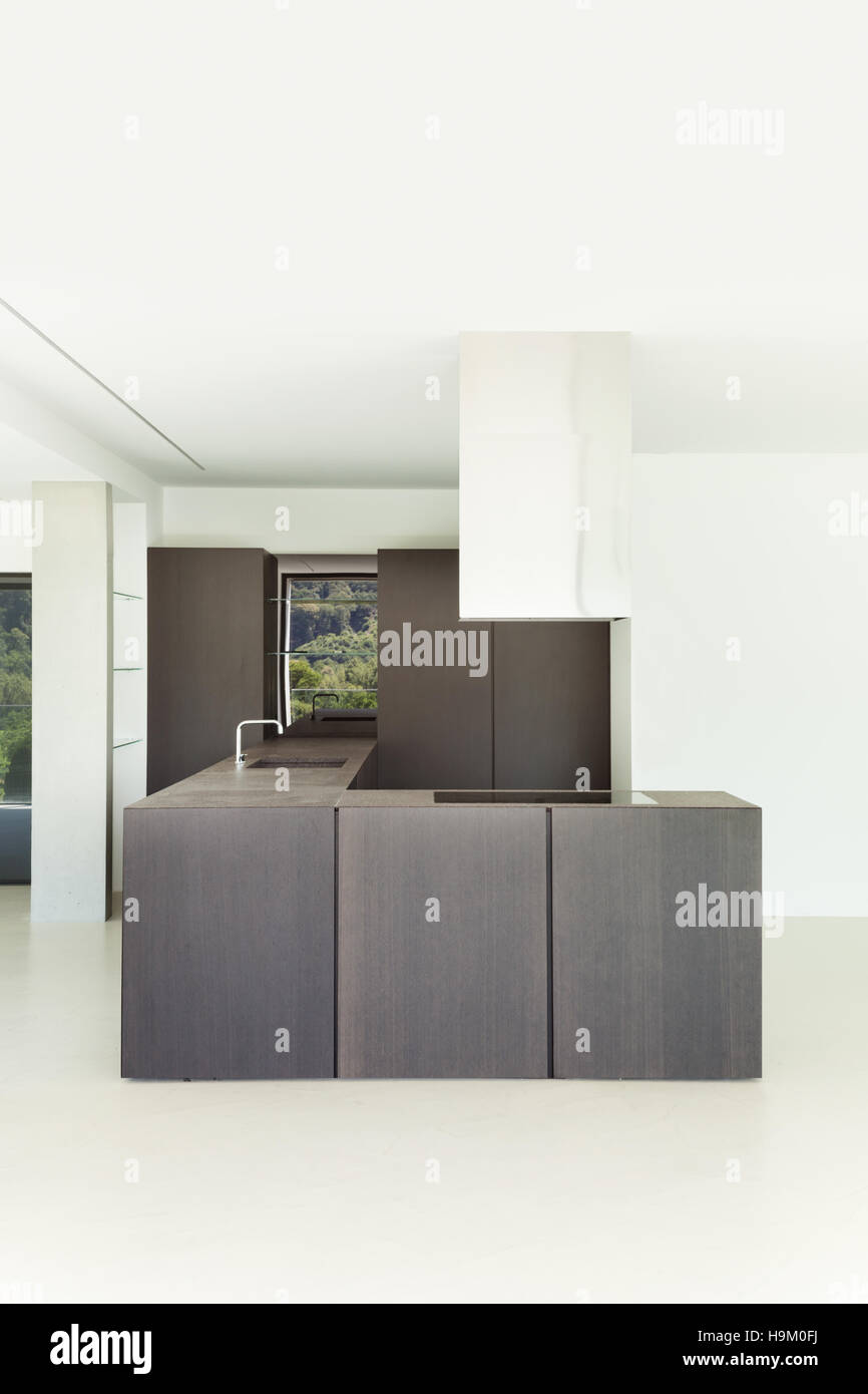 House, interior, modern architecture, kitchen view Stock Photo - Alamy