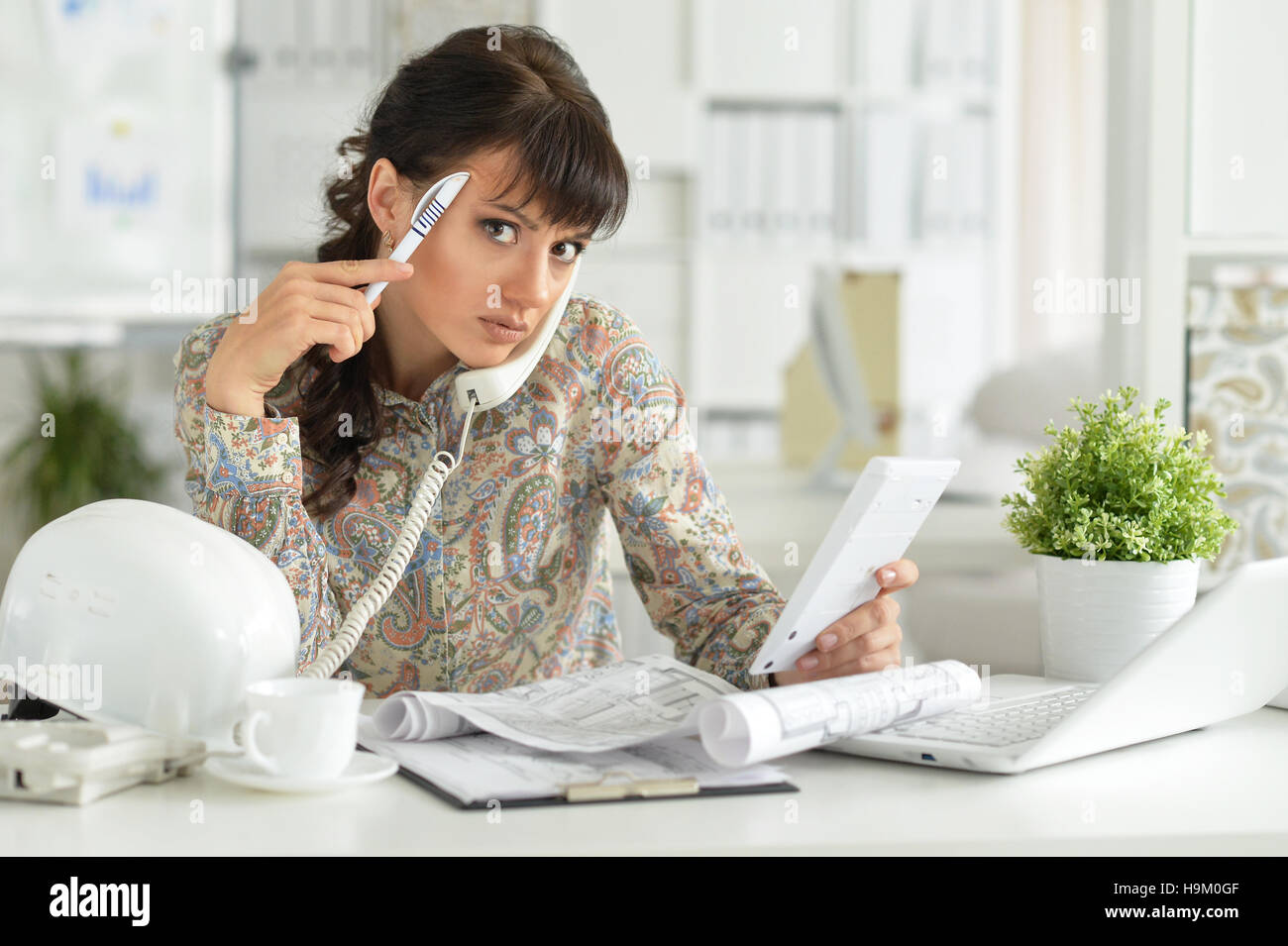 Female engineer working Stock Photo - Alamy