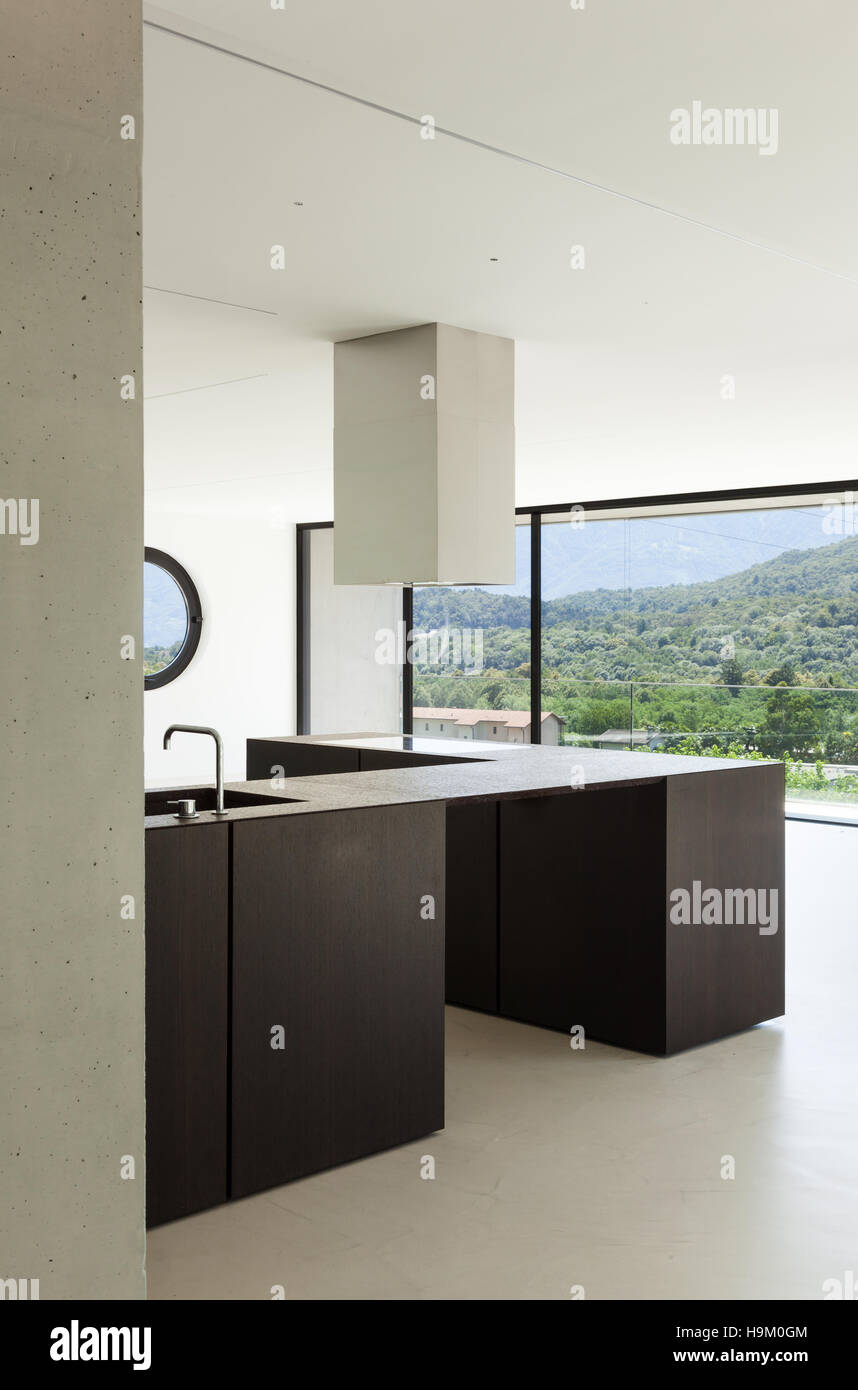 House, interior, modern architecture, kitchen view Stock Photo - Alamy