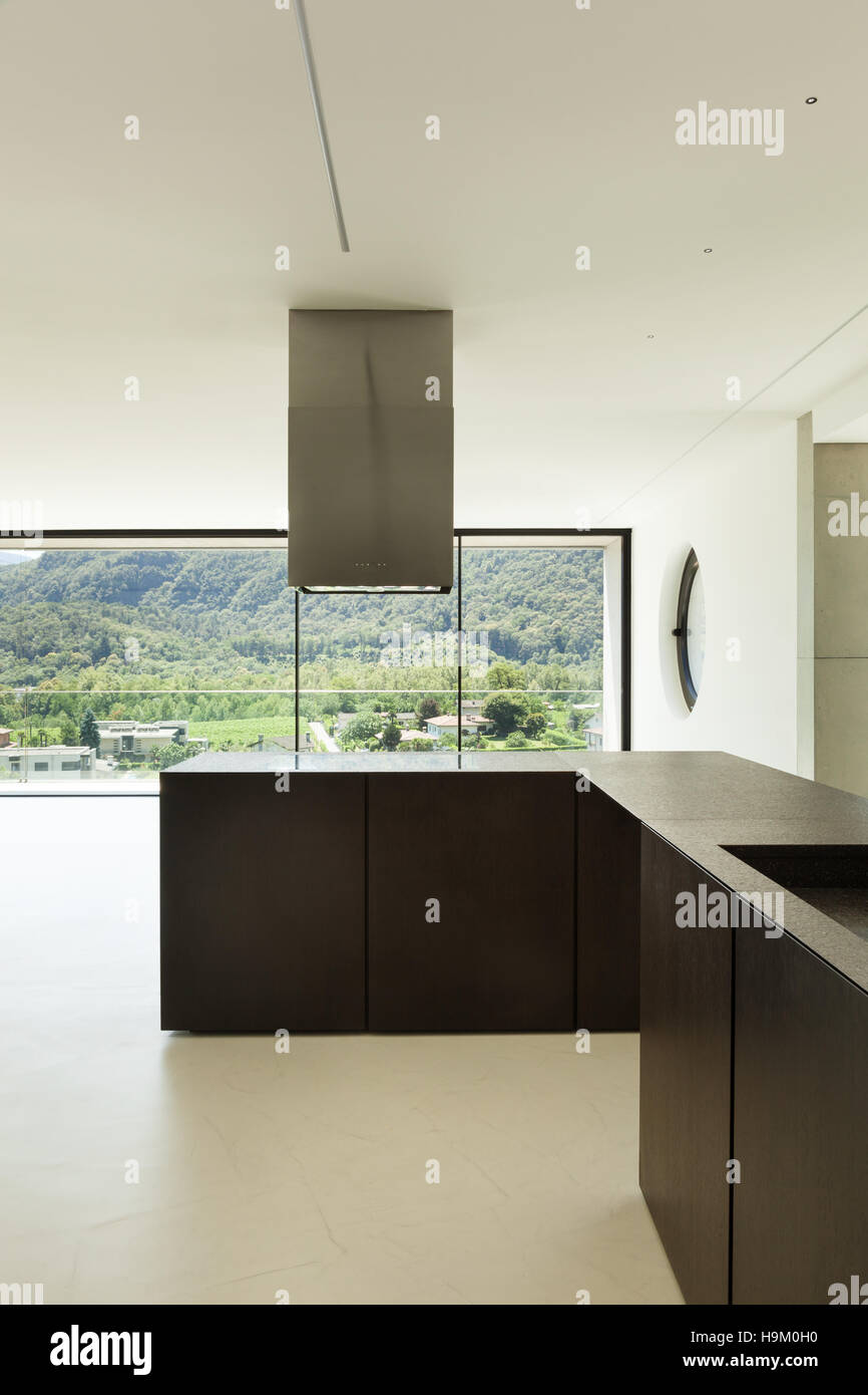 House, interior, modern architecture, kitchen view Stock Photo - Alamy