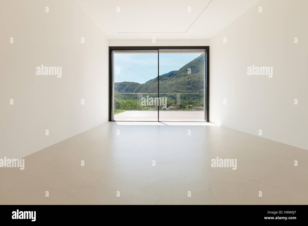 House, interior, modern architecture, empty room with window Stock ...