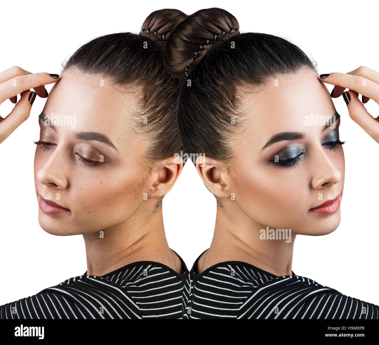 Comparative portrait of female face Stock Photo - Alamy