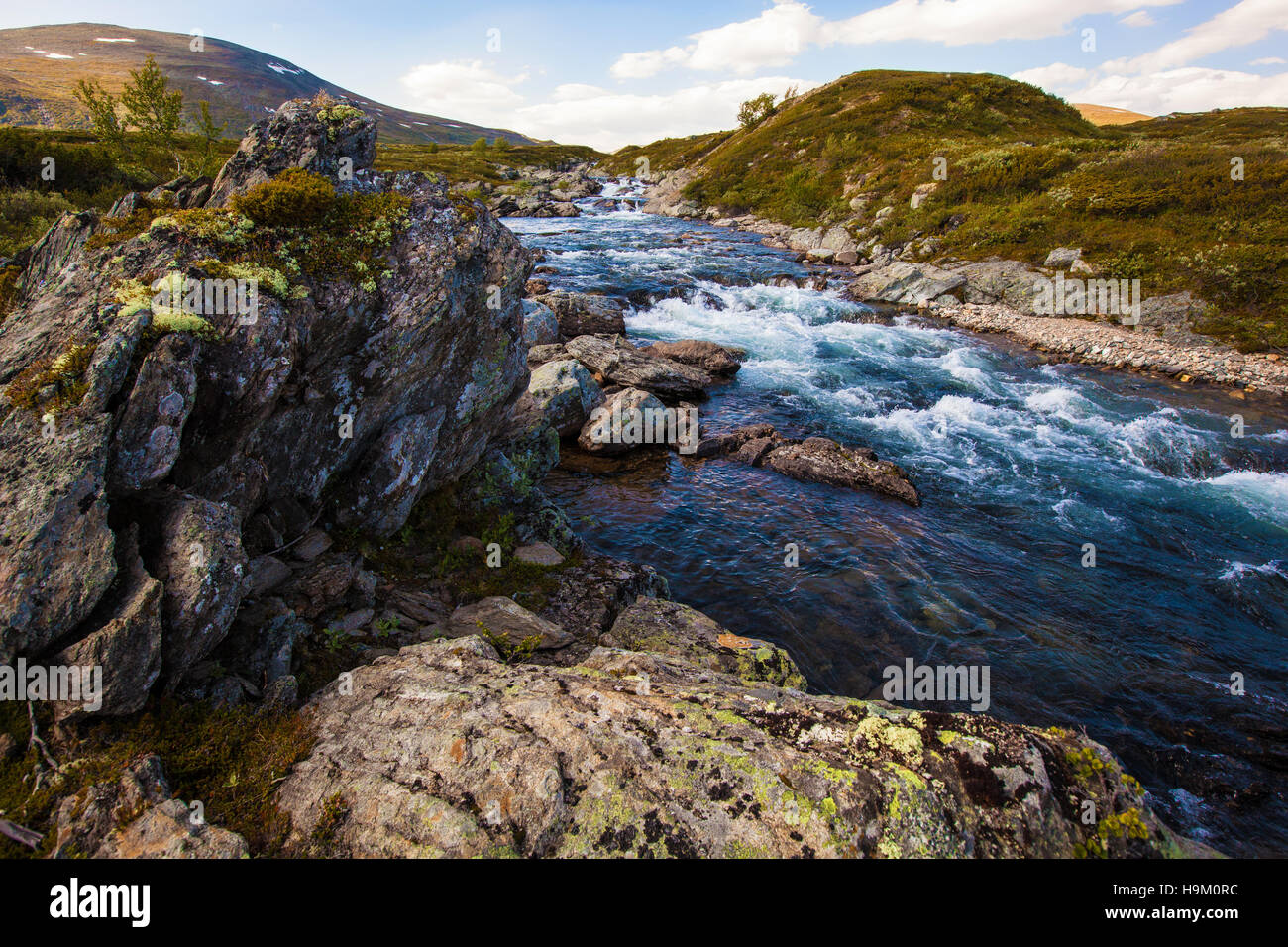 landscape Norway mountains Dovrefjell river Stock Photo - Alamy