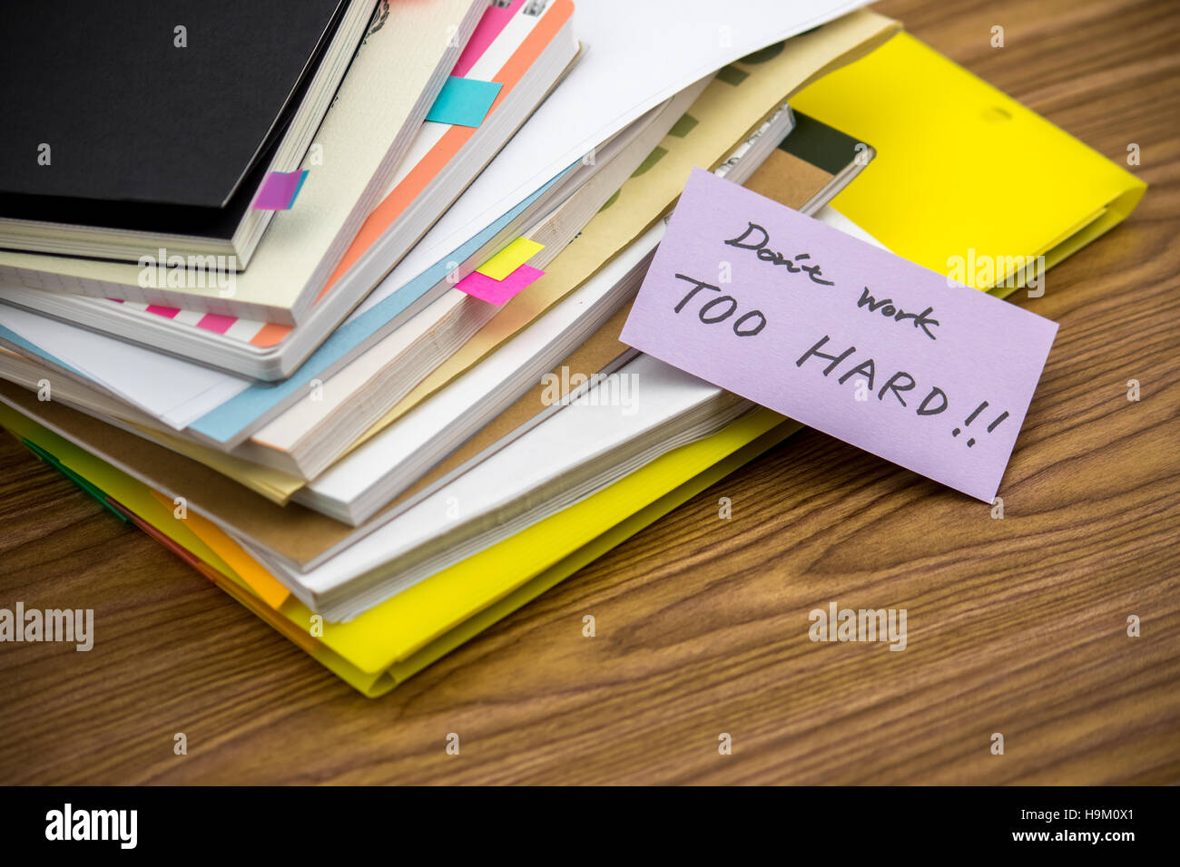 Don't Work Too Hard; The Pile of Business Documents on the Desk Stock ...