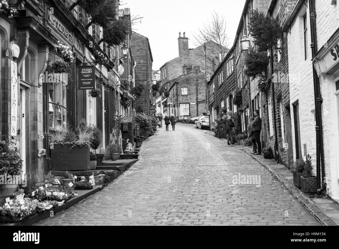 Main Street at Haworth Village, West Yorkshire, England Stock Photo - Alamy