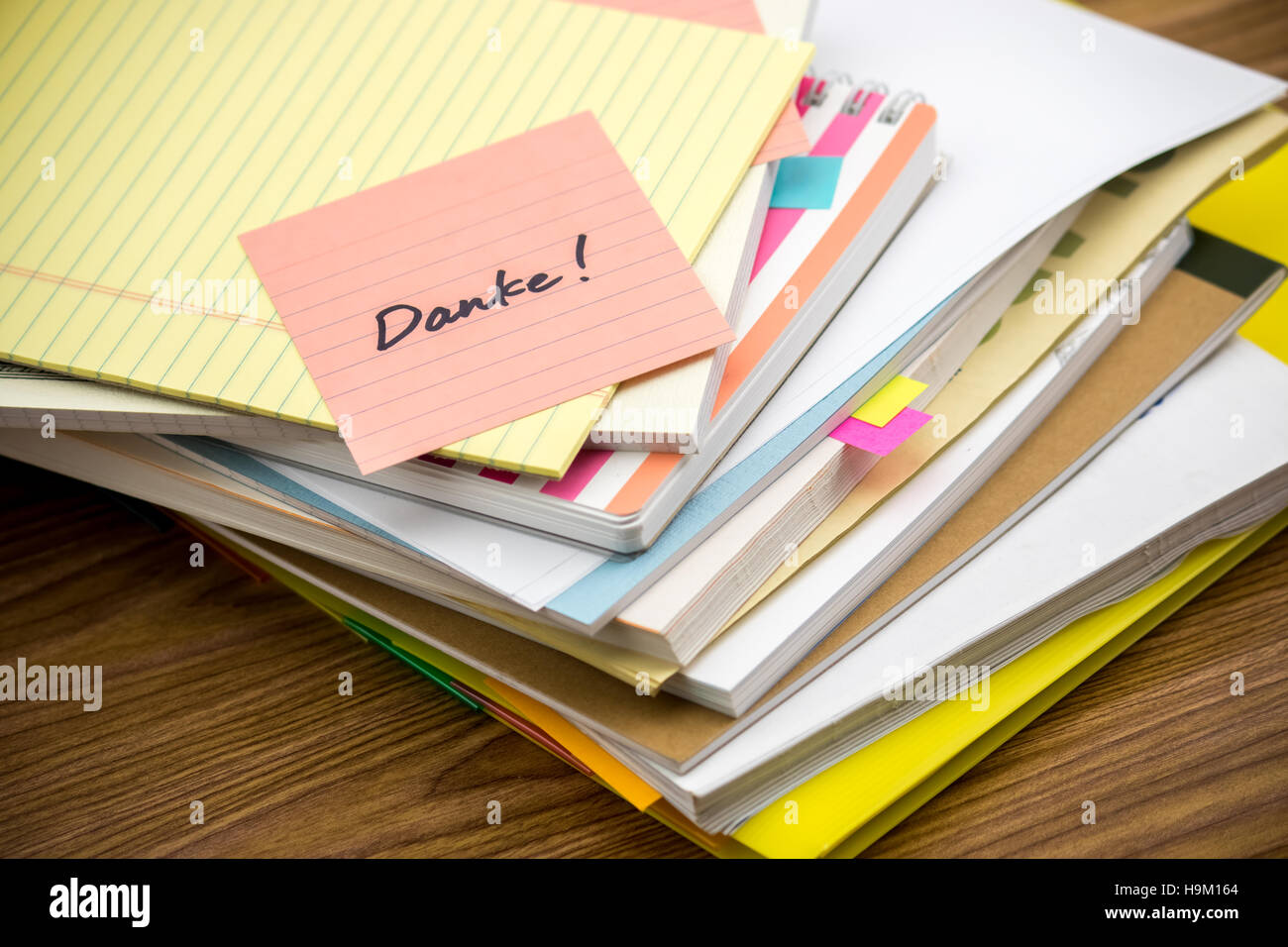 Thank You; The Pile of Business Documents on the Desk Stock Photo - Alamy