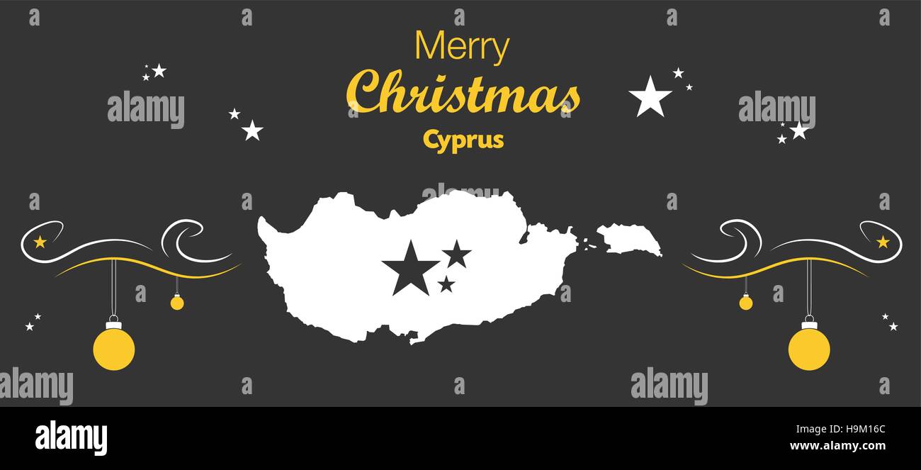Merry Christmas illustration theme with map of Cyprus Stock Vector ...