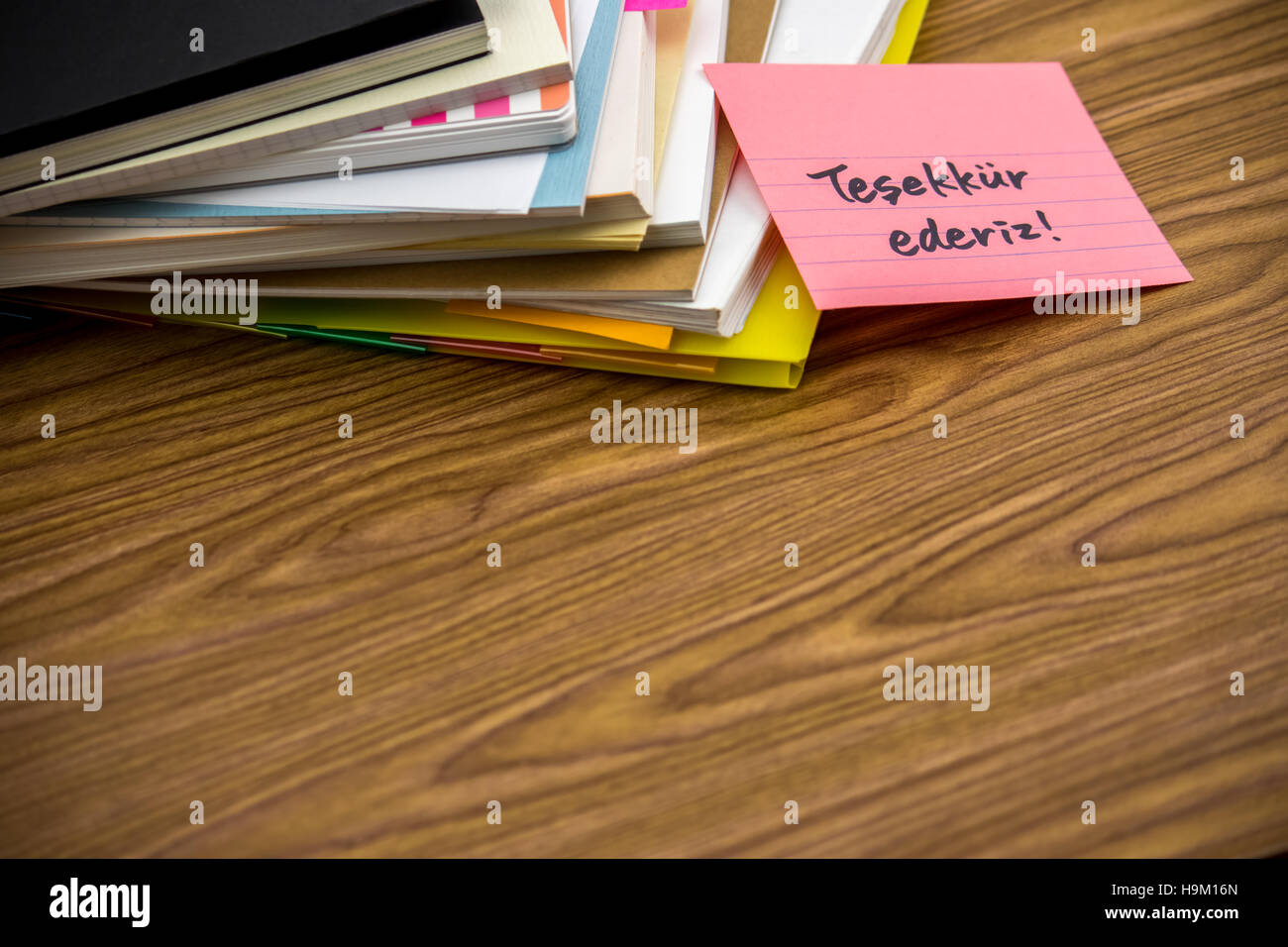 Thank You; The Pile of Business Documents on the Desk Stock Photo - Alamy
