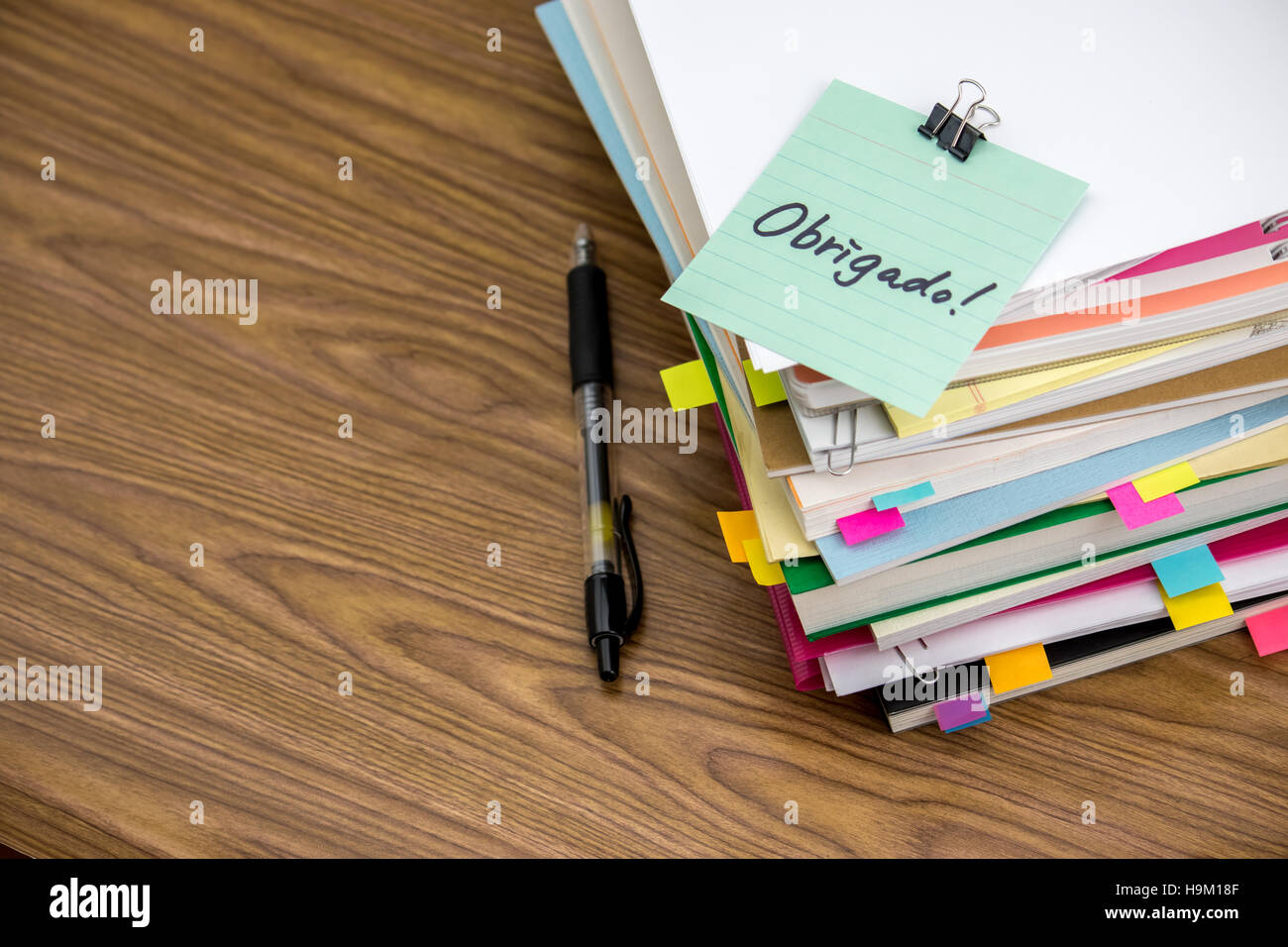 Thank You; The Pile of Business Documents on the Desk Stock Photo - Alamy