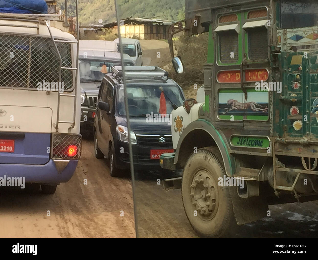 BHUTAN Road construction causing traffic jams near Punakha. Photo Tony ...