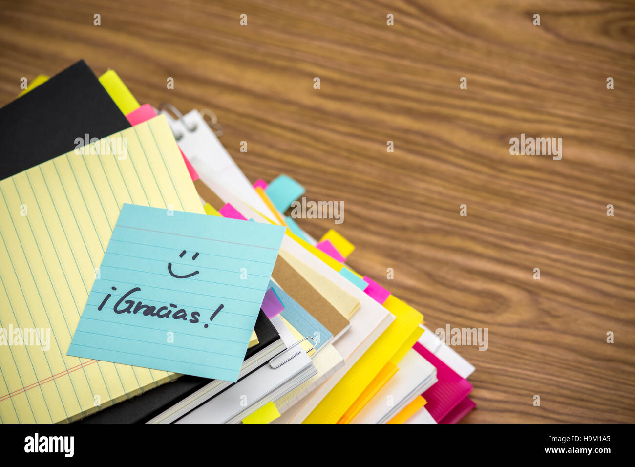 Thank You; The Pile of Business Documents on the Desk Stock Photo - Alamy