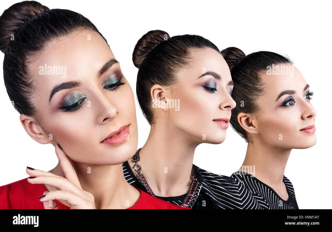 Woman's faces with perfect make-up Stock Photo - Alamy
