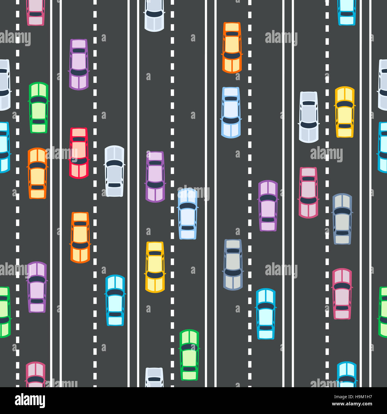 High speed highway with cars seamless pattern Stock Photo - Alamy