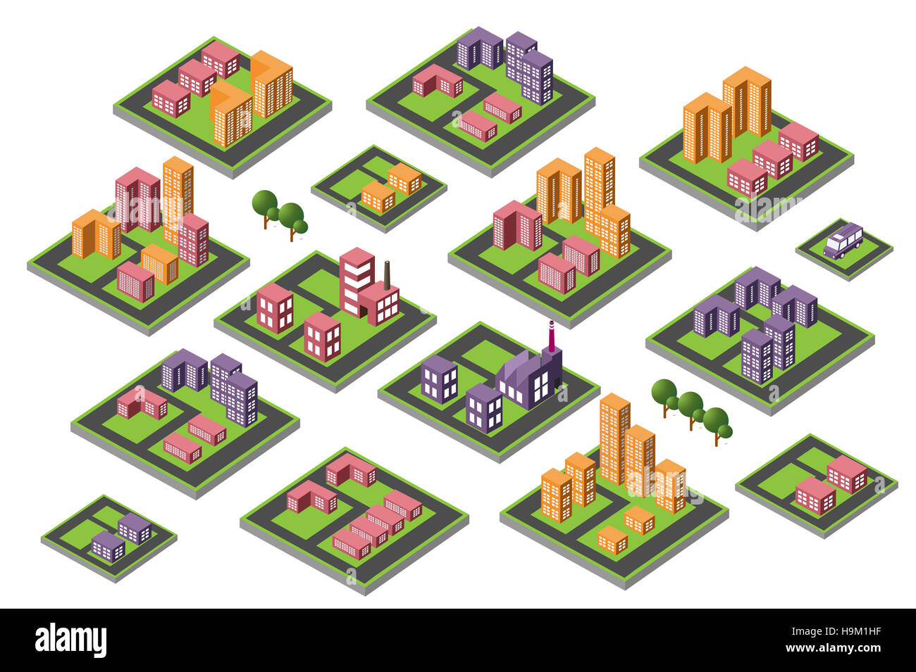 Large set of icons isometric house, city symbols and icons. City icons ...