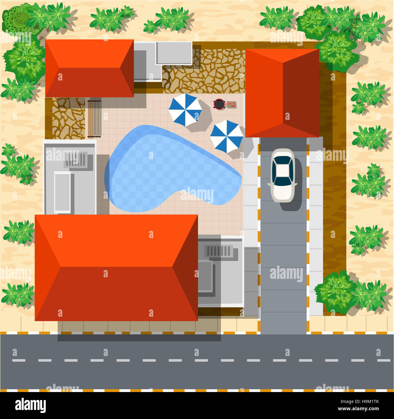 From above houses graphic High Resolution Stock Photography and Images ...