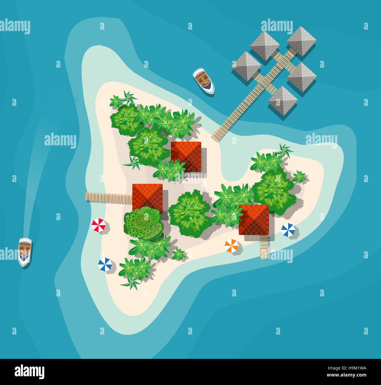 Island paradise view from above. Top view island sprite Stock Photo - Alamy