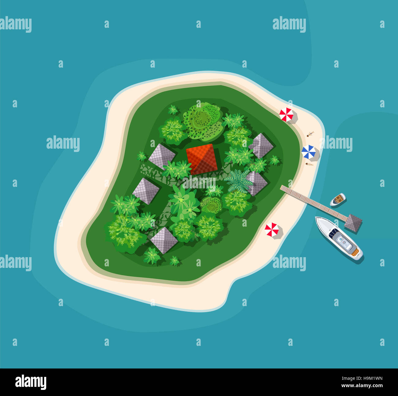 Island paradise view from above. Top view island sprite Stock Photo - Alamy