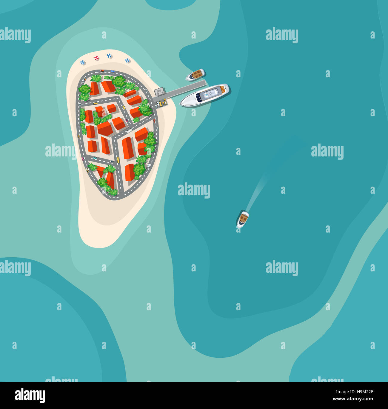 Island paradise view from above. Top view island sprite Stock Photo - Alamy