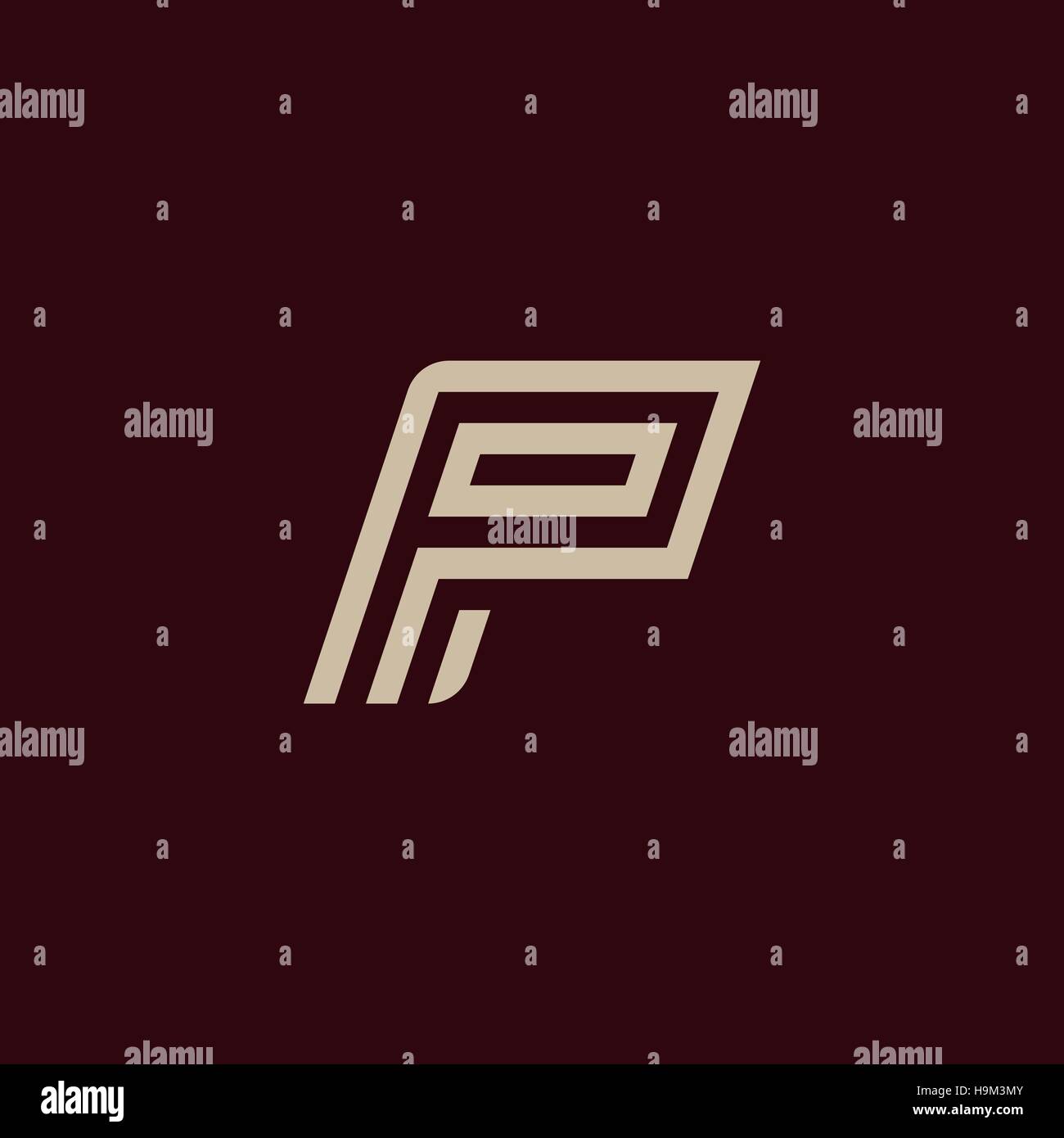 Isolated geometric vector white color alphabet letter p. Monogram ...