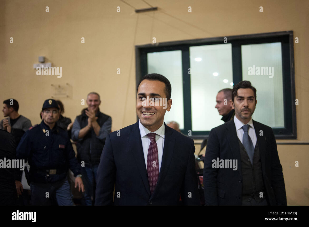 Salerno, Italy. 23rd Nov, 2016. Luigi Di Maio, a leader of the anti ...