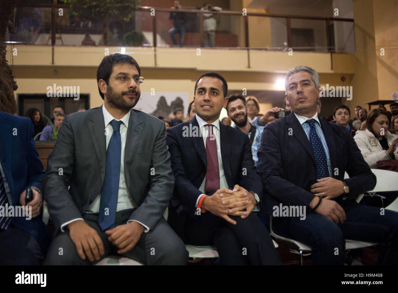 Salerno, Italy. 23rd Nov, 2016. Luigi Di Maio, a leader of the anti ...
