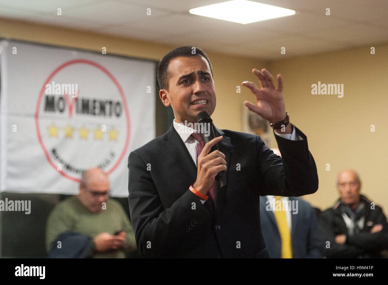 Salerno, Italy. 23rd Nov, 2016. Luigi Di Maio, a leader of the anti ...