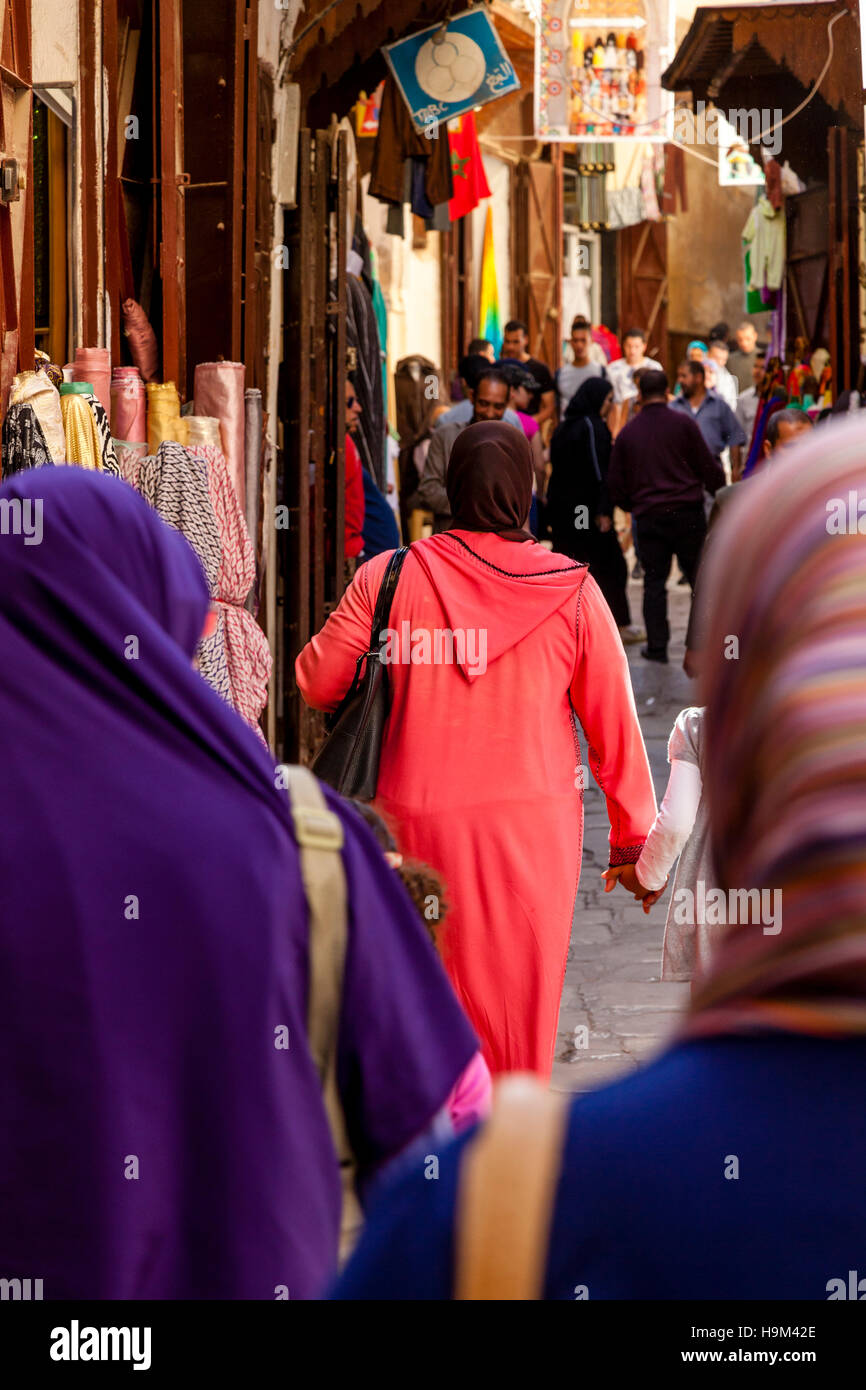 Local People In The Medina, Fez el Bali, Fez, Morocco Stock Photo - Alamy