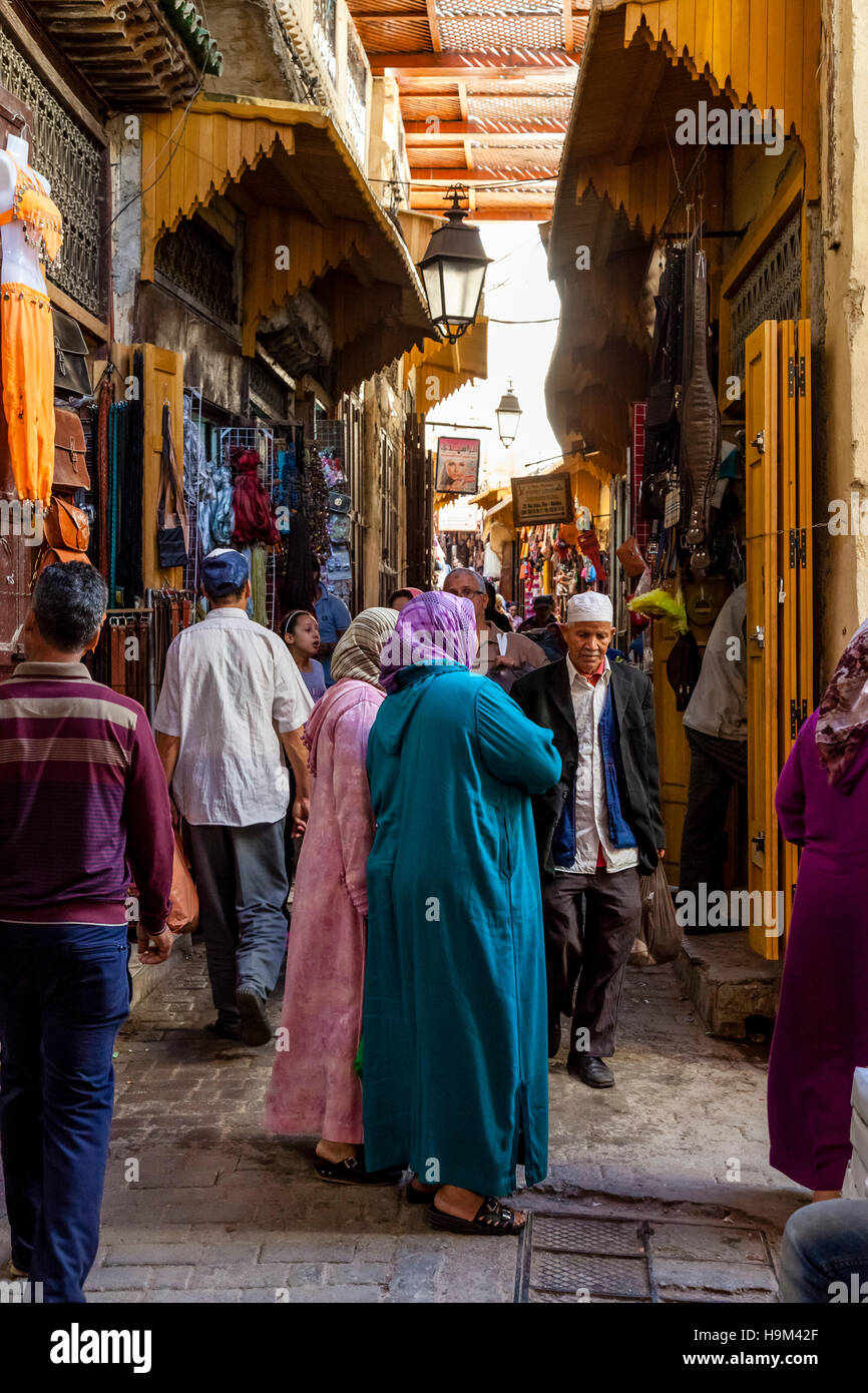 Local People In The Medina, Fez el Bali, Fez, Morocco Stock Photo - Alamy