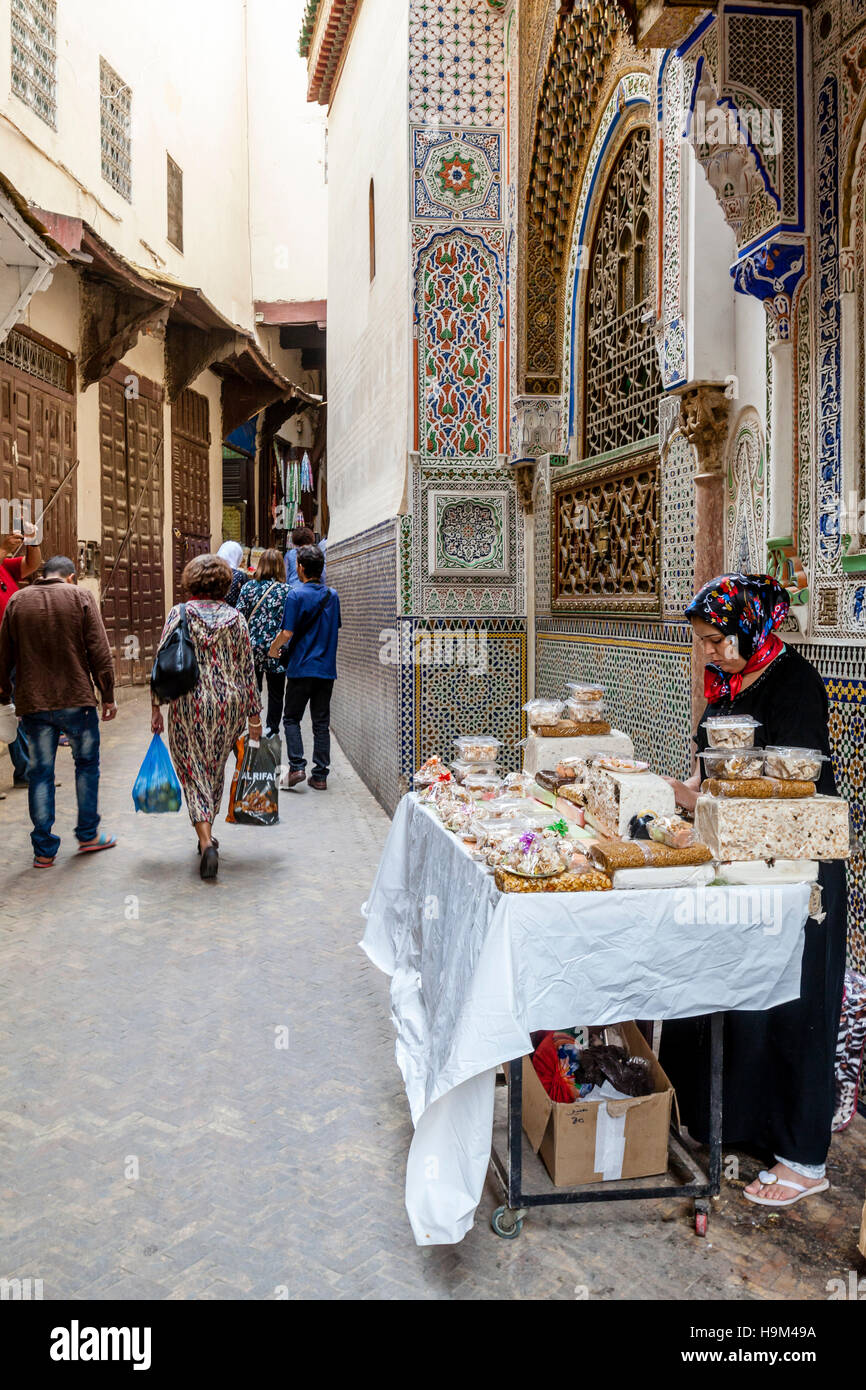 Sweets, Candy and Nougat For Sale In The Medina, Fes, Morocco Stock ...