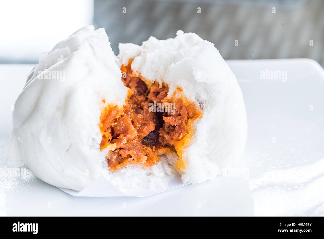 Chinese dim sum BBQ Pork Bun - Steamed Chinese groumet cuisine Stock ...