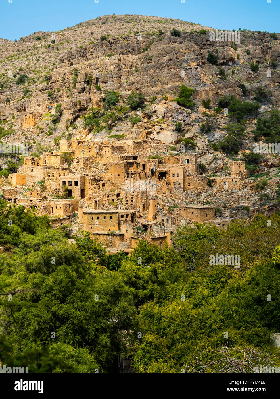 Oman, Jabal Akhdar, Abandoned village Wadi Bani Habin Stock Photo - Alamy