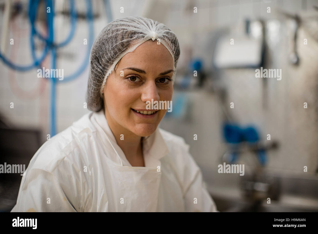 Cheese factory worker, portrait Stock Photo - Alamy