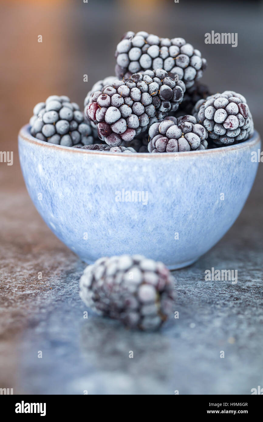 Frozen blackberries, close-up Stock Photo - Alamy