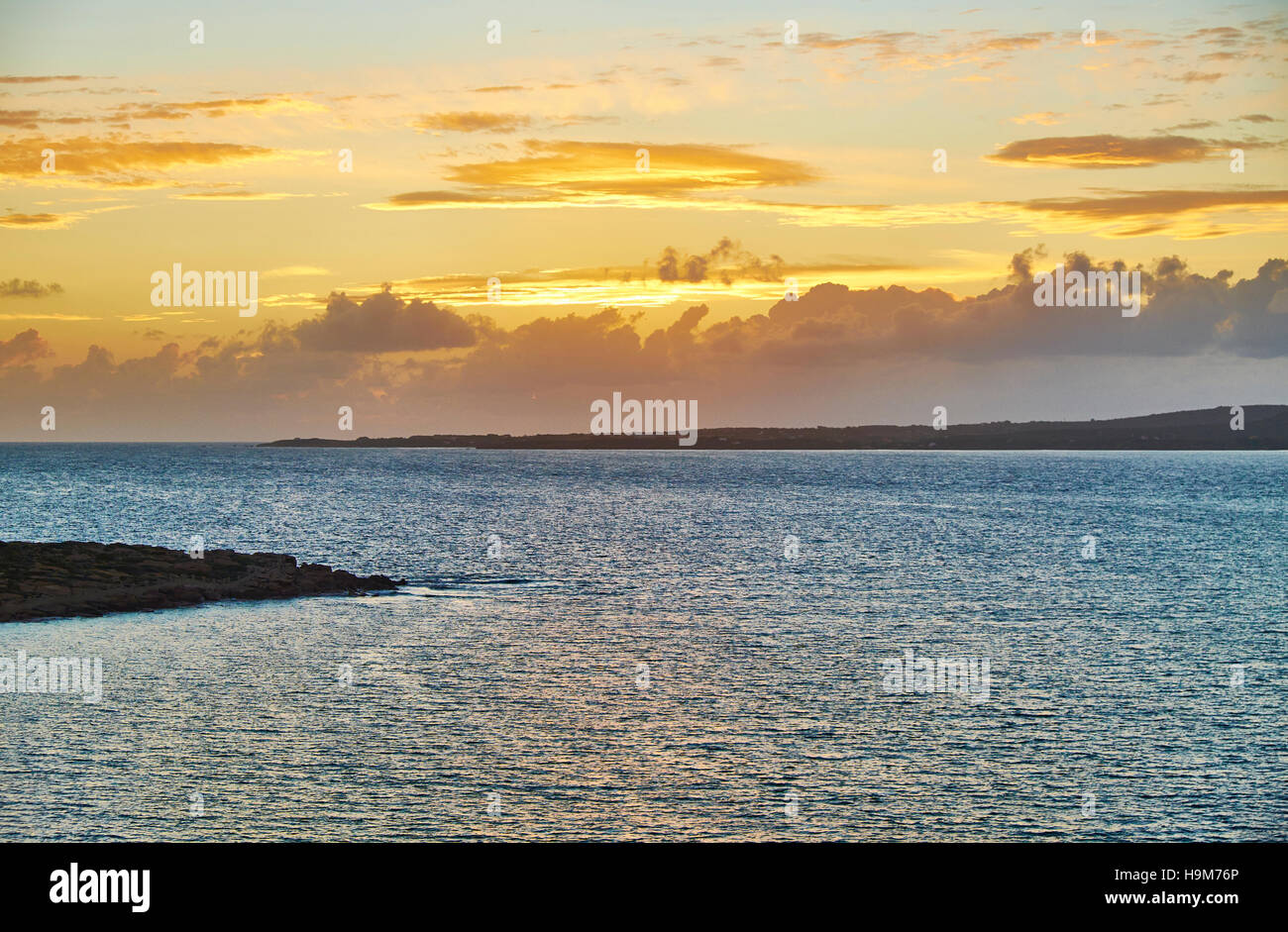 Italy, Sardinia, Sant'Antioco, Calasetta, sea at sunset Stock Photo - Alamy