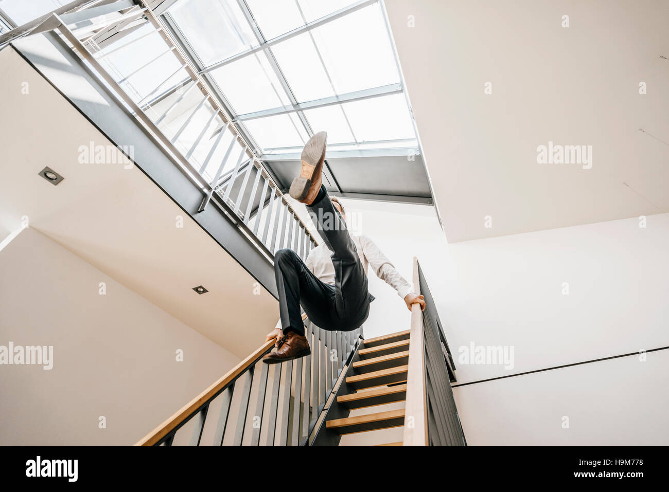 Jumping down stairs hi-res stock photography and images - Alamy