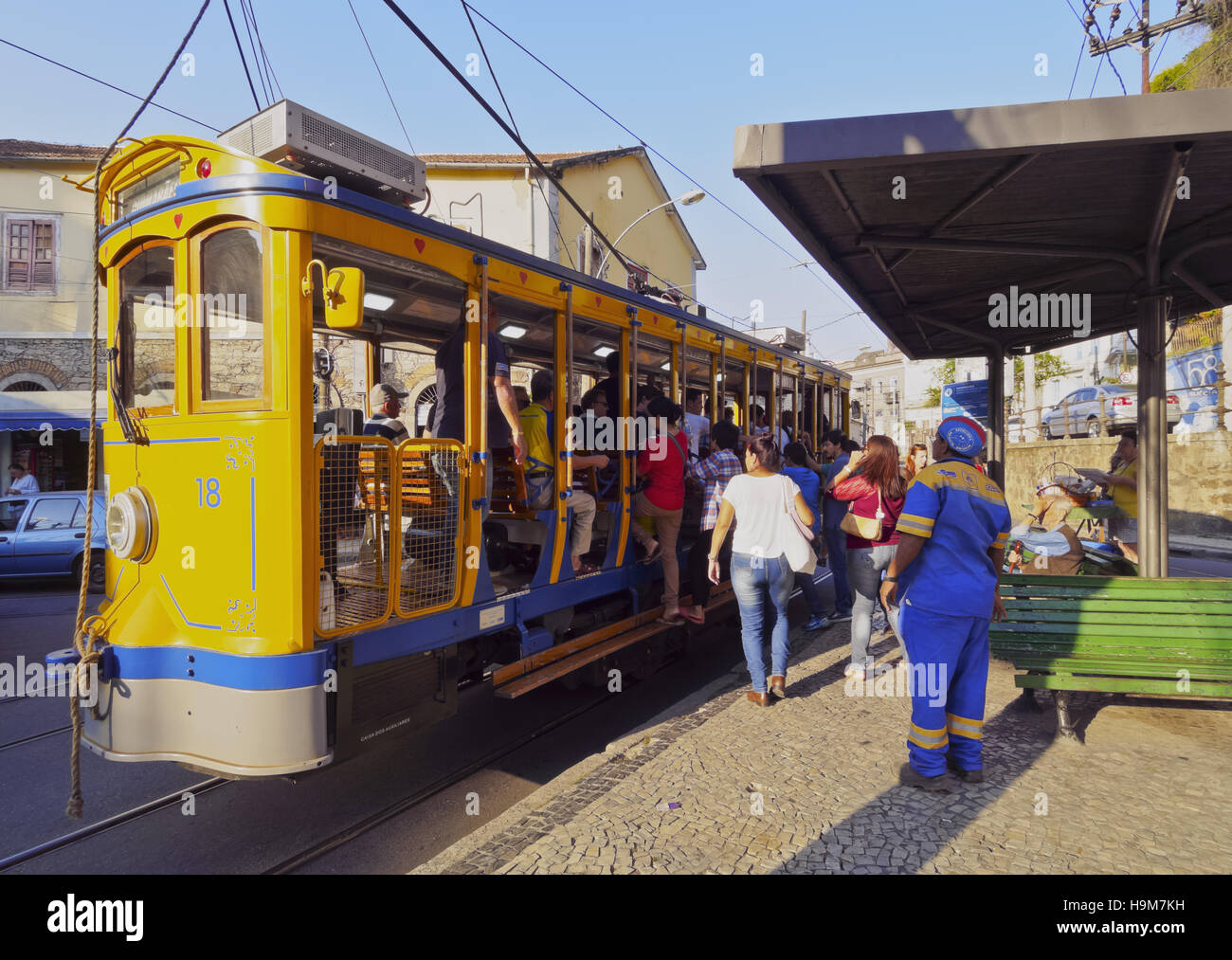 Brazil, City of Rio de Janeiro, The Santa Teresa Tram on Largo dos ...