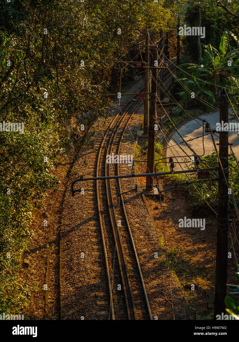 Brazil, City of Rio de Janeiro, View of the Corcovado Train Rails Stock ...
