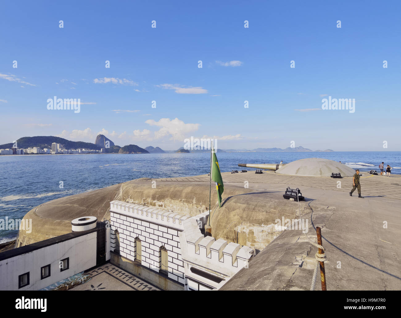Brazil, City of Rio de Janeiro, View of the Fort Copacabana with the ...