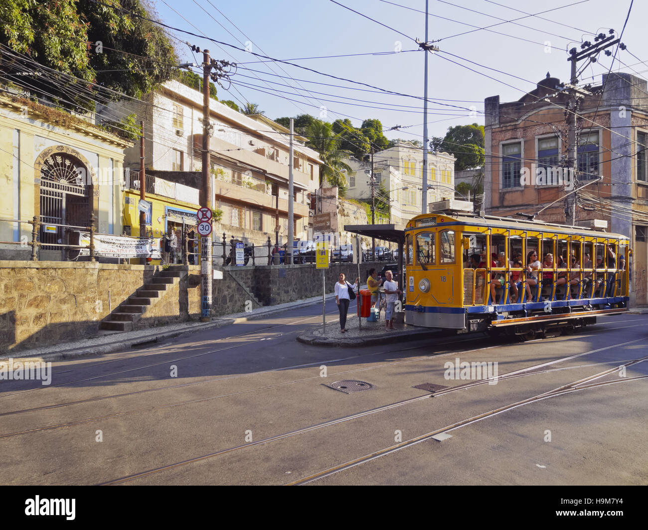 Brazil, City of Rio de Janeiro, The Santa Teresa Tram on Largo dos ...