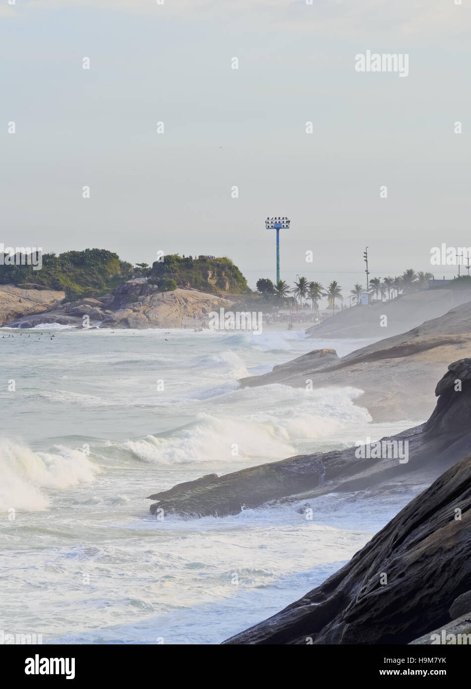 Brazil, City of Rio de Janeiro, Pedra do Arpoador viewed from Forte de ...