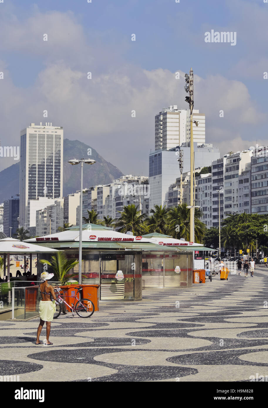 Brazil, City of Rio de Janeiro, Portuguese wave pattern pavement and ...