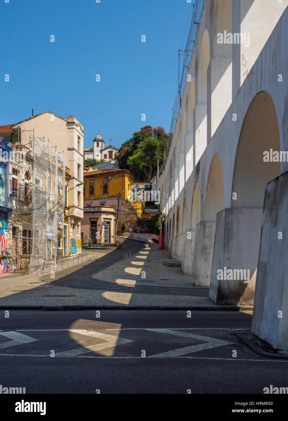 Brazil, City of Rio de Janeiro, Lapa, View of The Carioca Aqueduct ...