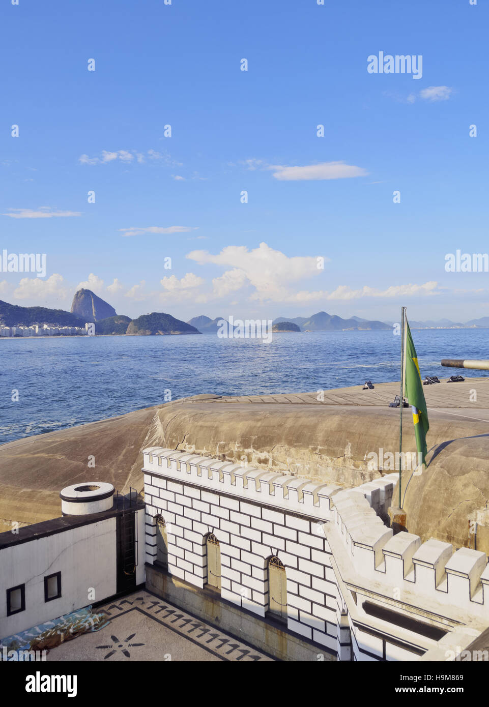 Brazil, City of Rio de Janeiro, View of the Fort Copacabana with the ...