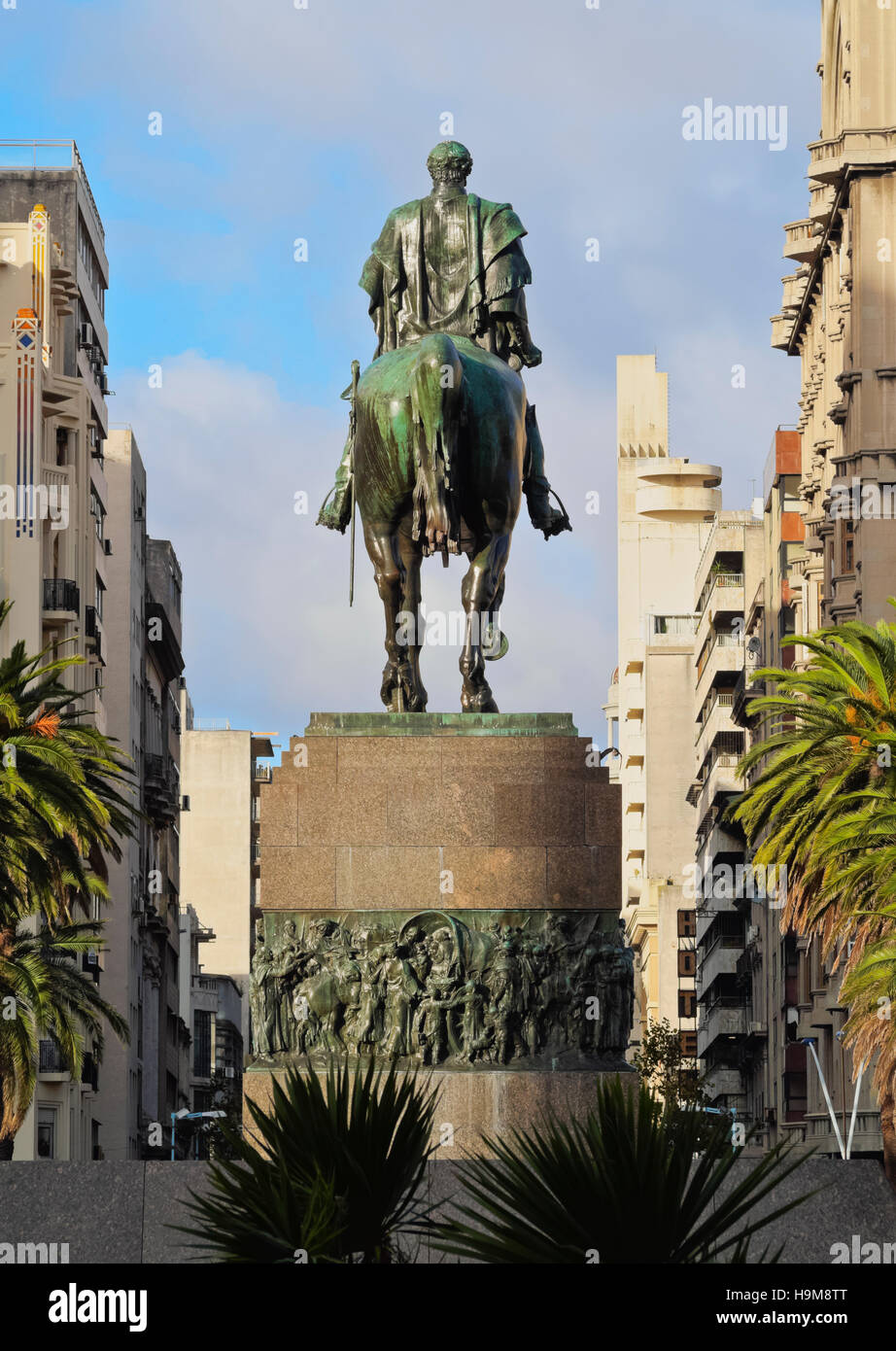 Uruguay, Montevideo, View of the Jose Artigas Monument on the Plaza ...