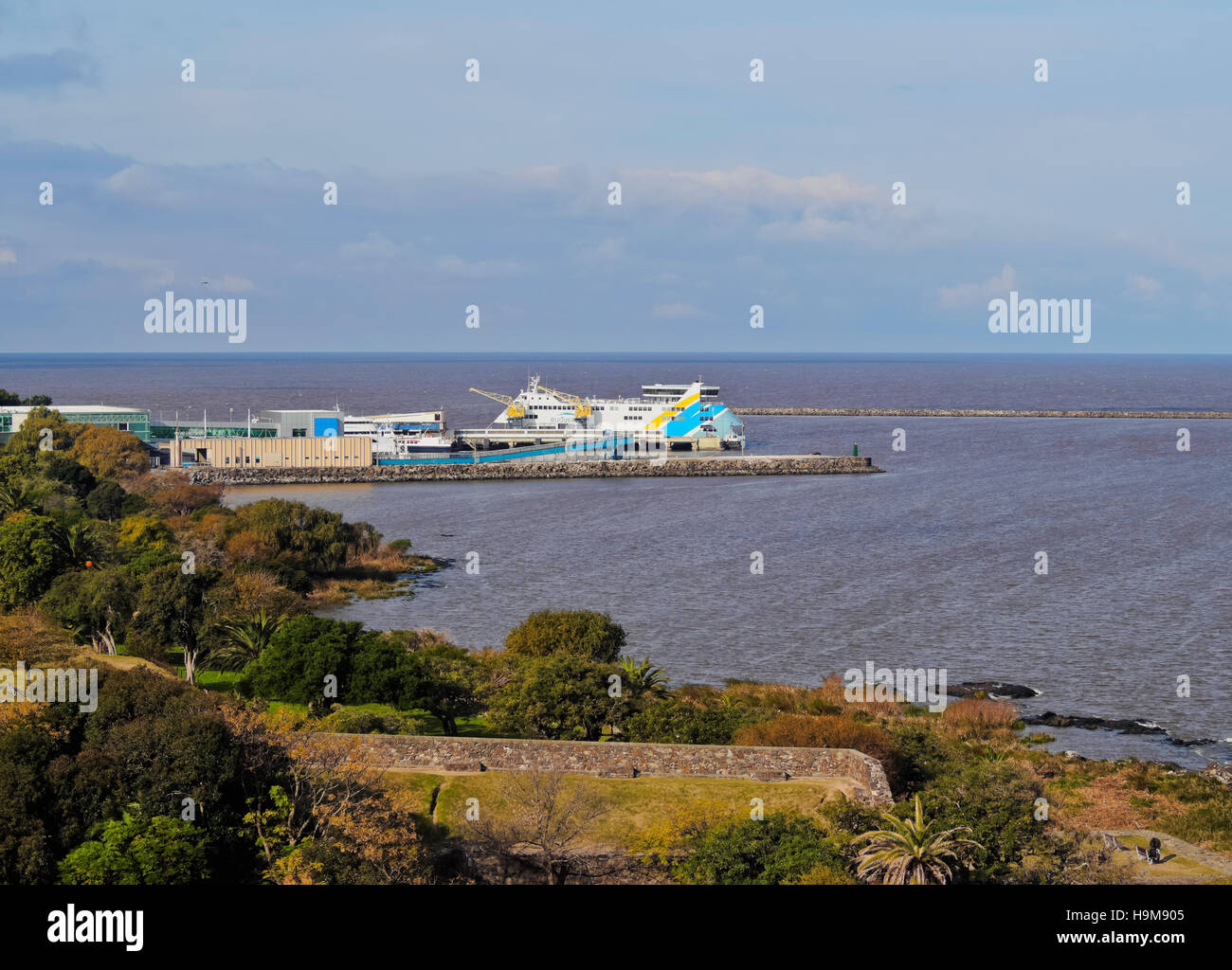 Uruguay, Colonia Department, Colonia del Sacramento, Elevated view of ...