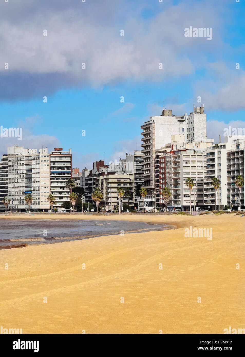 Uruguay, Montevideo, View of the Pocitos Beach on the River Plate Stock ...