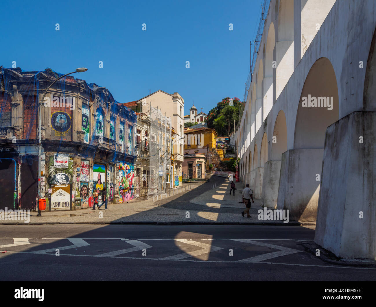 Brazil, City of Rio de Janeiro, Lapa, View of The Carioca Aqueduct ...